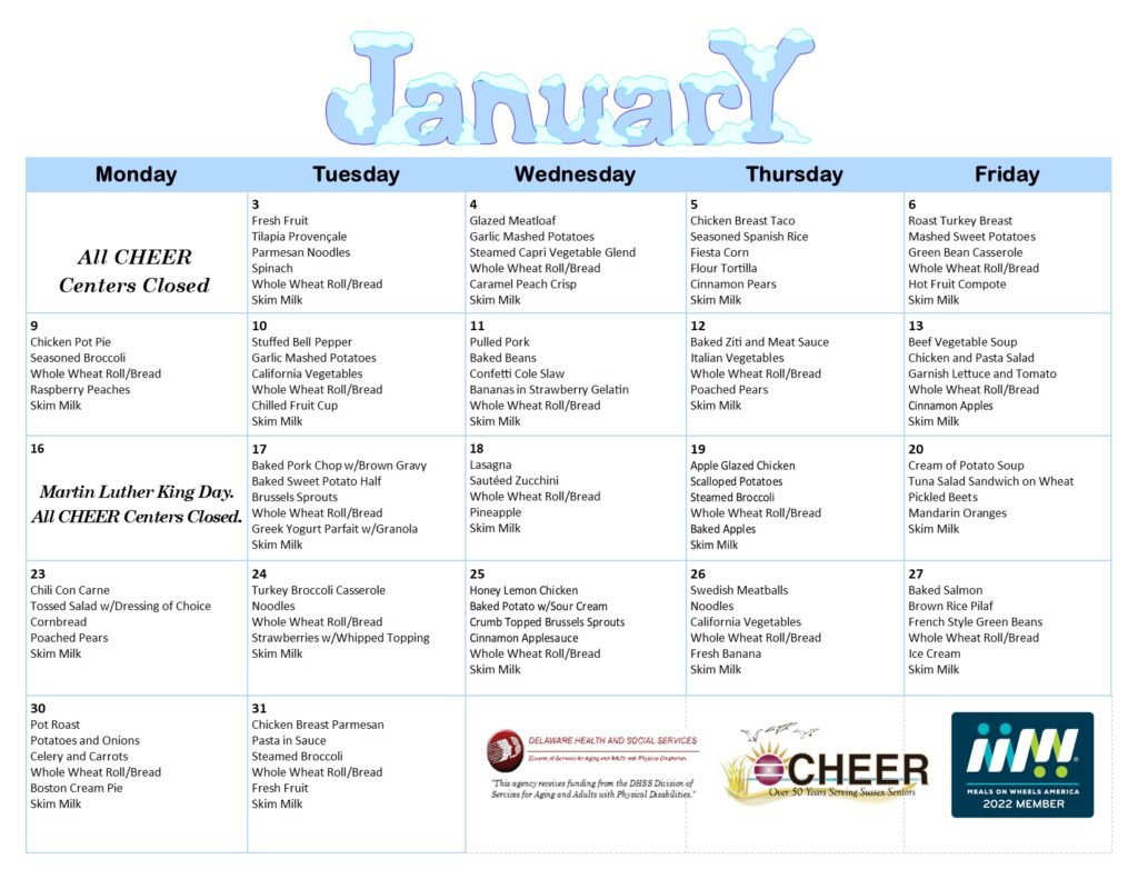 Lunch Menu - Cheer DE