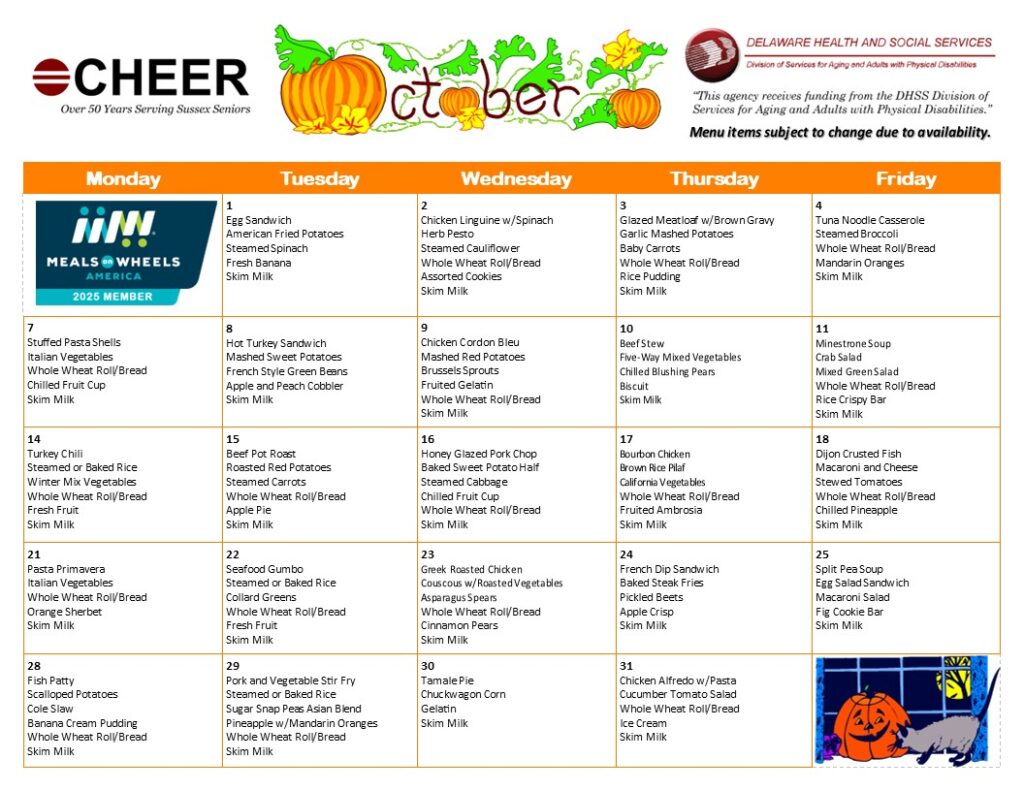 Lunch Menu - Cheer DE