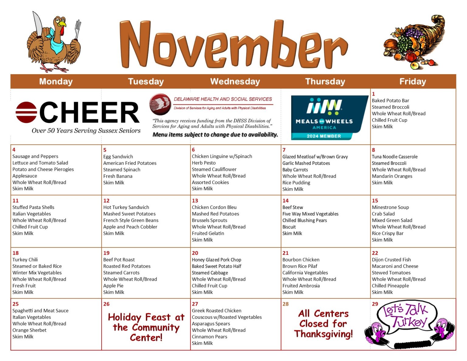 Lunch Menu - Cheer DE