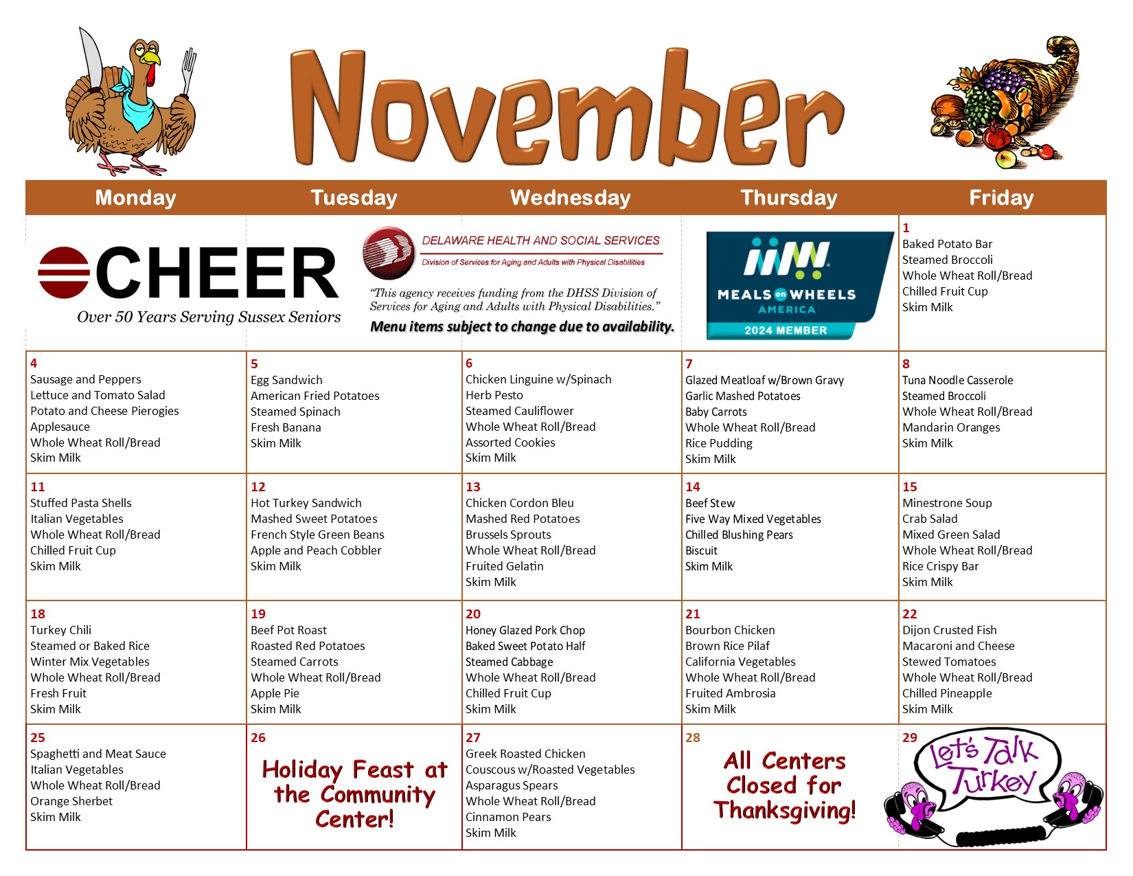 Lunch Menu - Cheer DE
