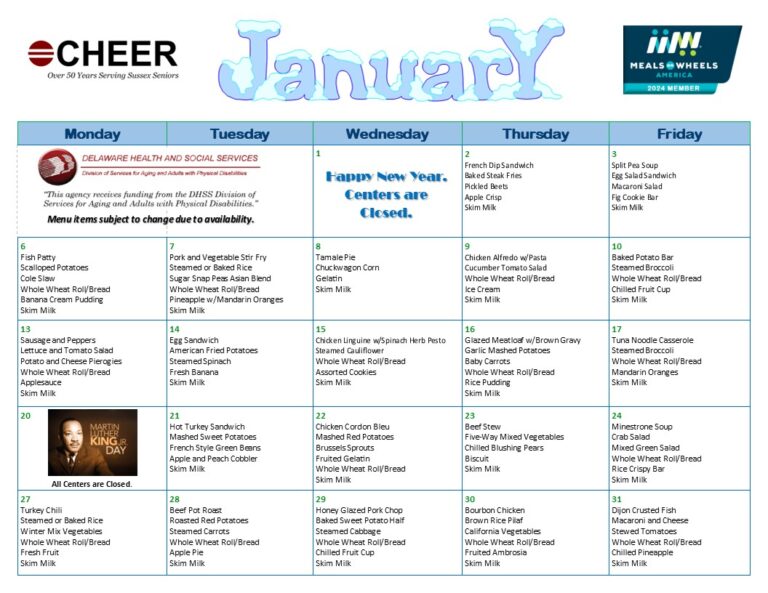 Lunch Menu - Cheer DE